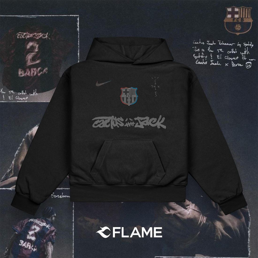 CACTUS JACK x FCB Special Edition Hoodie Oversize – Flame Wear